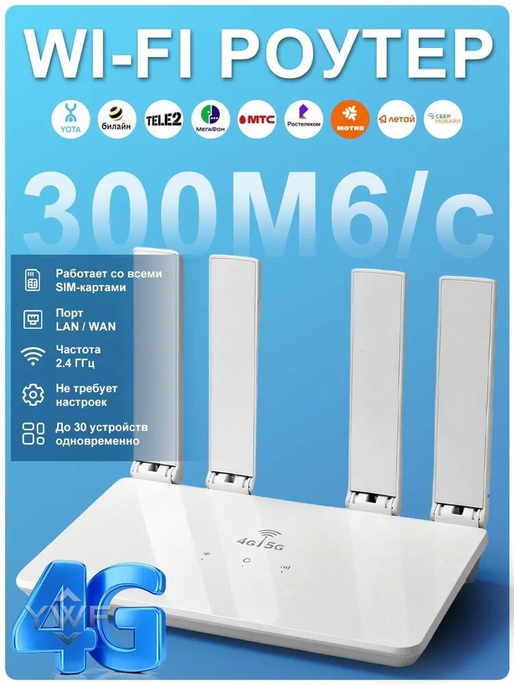 Роутер WiFi с сим картой / 4G LTE LAN WAN Ретранслятор