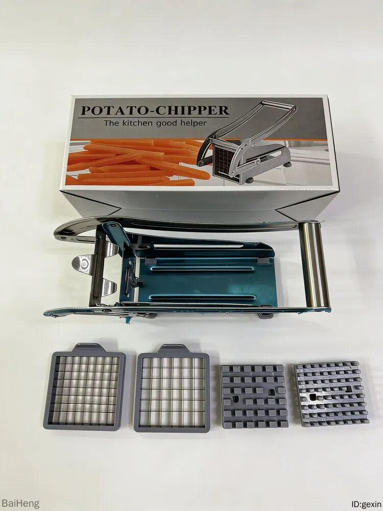 Ручная резка Potato Chipper / Картофелерезка ручная / с двумя насадками для картофеля и твердых овощей
