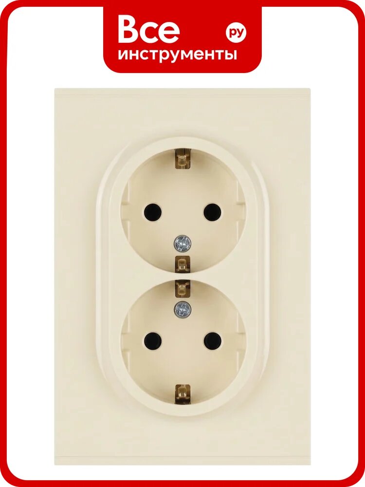 Розетка ЭРА Arktik 16-2104-02 двойная с заземлением 2X2P+E Schuko 16А-250В слоновая кость Б0070445