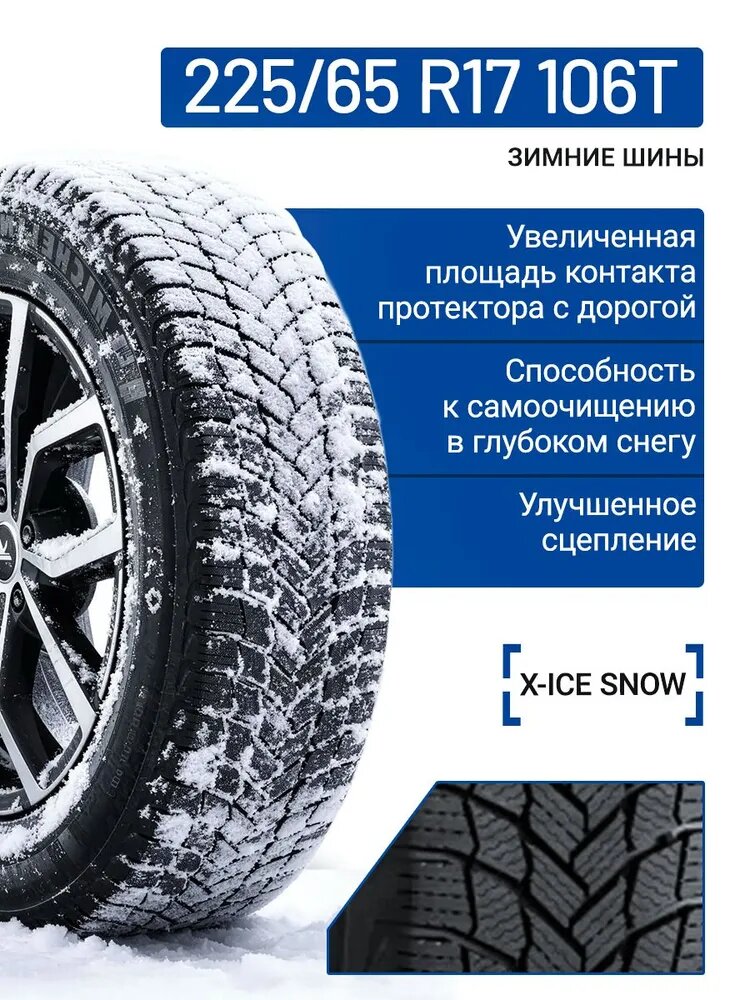 MICHELIN X-ICE SNOW SUV Шины зимние 225/65 R17 106T Нешипованные