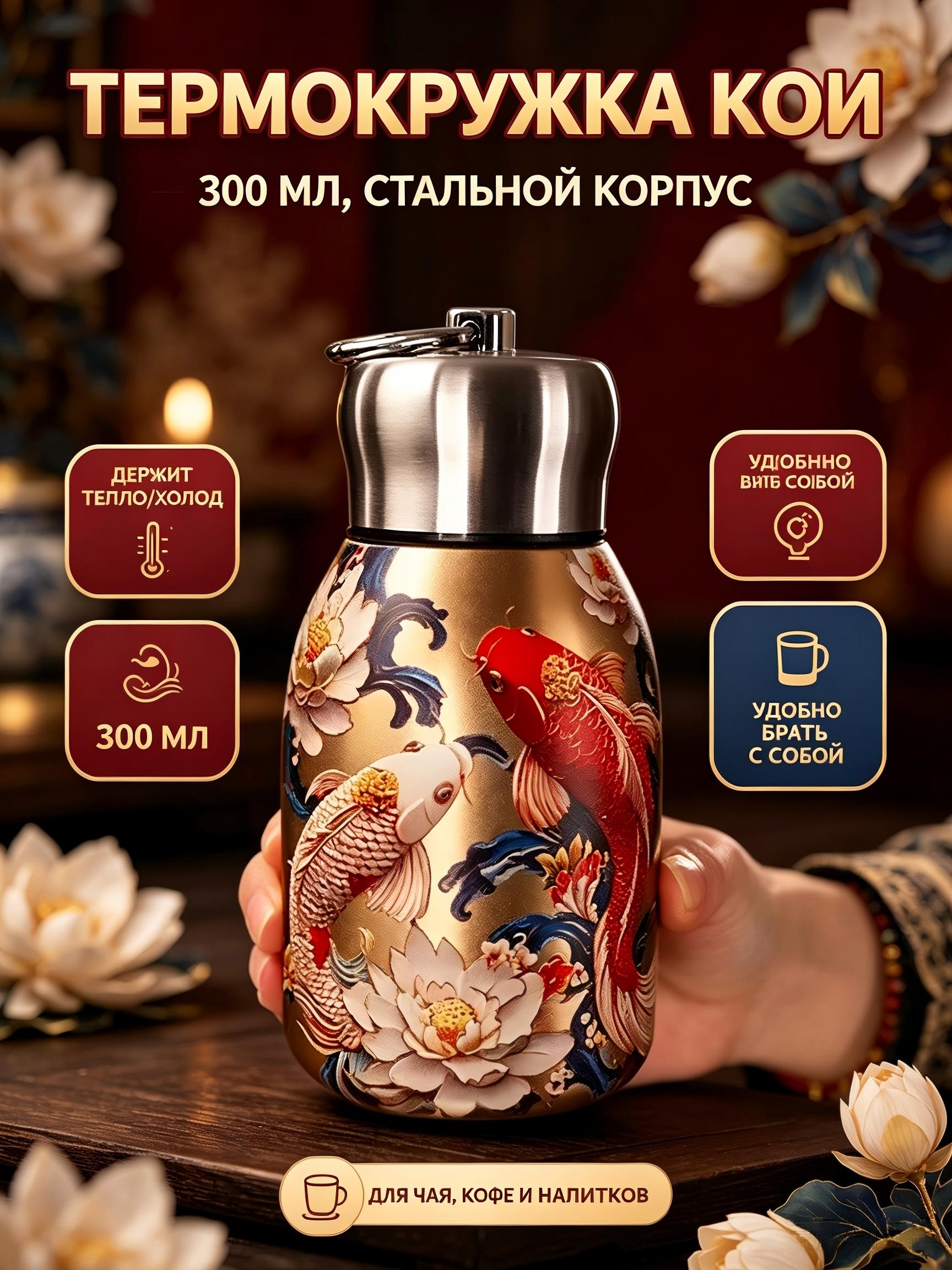 Термокружка с замечательным дизайном павлина - идеальна для любителей чая и кофе, противопроливная