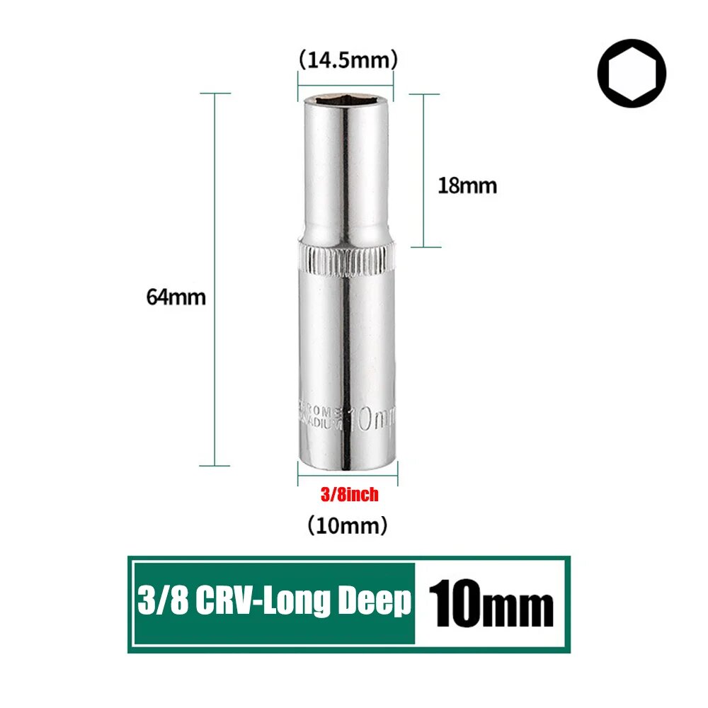 3/8" CRV Torx Deep Socket 10mm