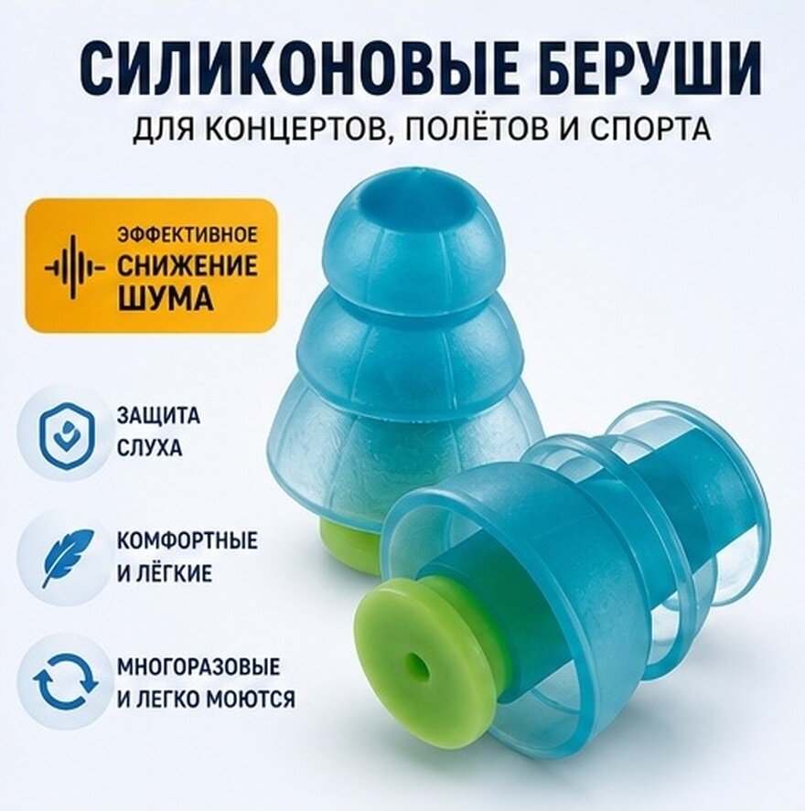 Силиконовые Наконечники Для Ушей 1 Pair Защита От Шума Размер 2.00X1.40X1.40CM Подходит Для Спорта И Путешествий