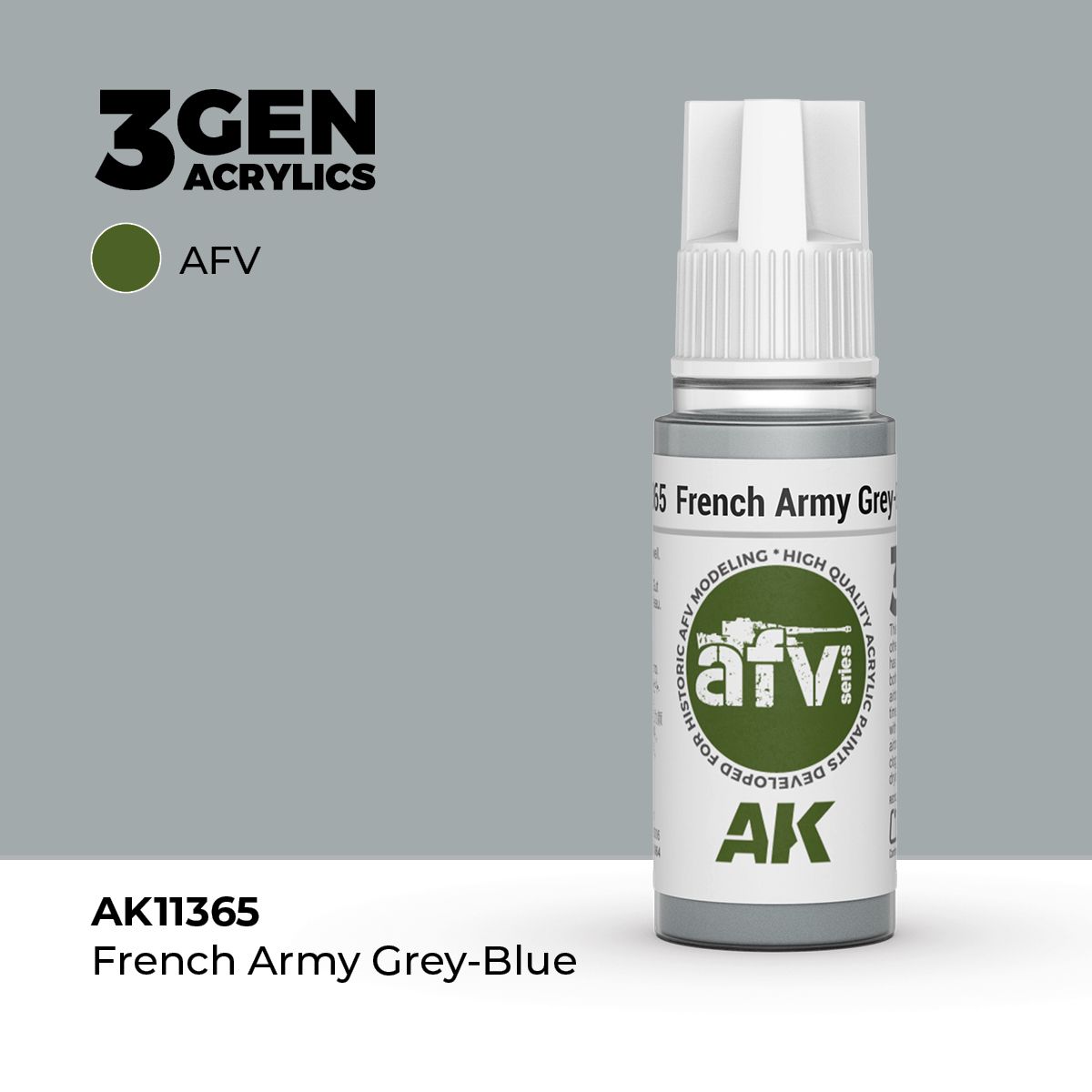 Акриловая краска AK Interactive - French Army Grey-Blue 3GEN AFV, 18мл