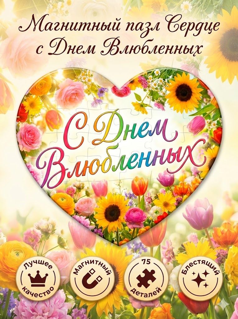 Пазл магнитный с Днем Влюбленных