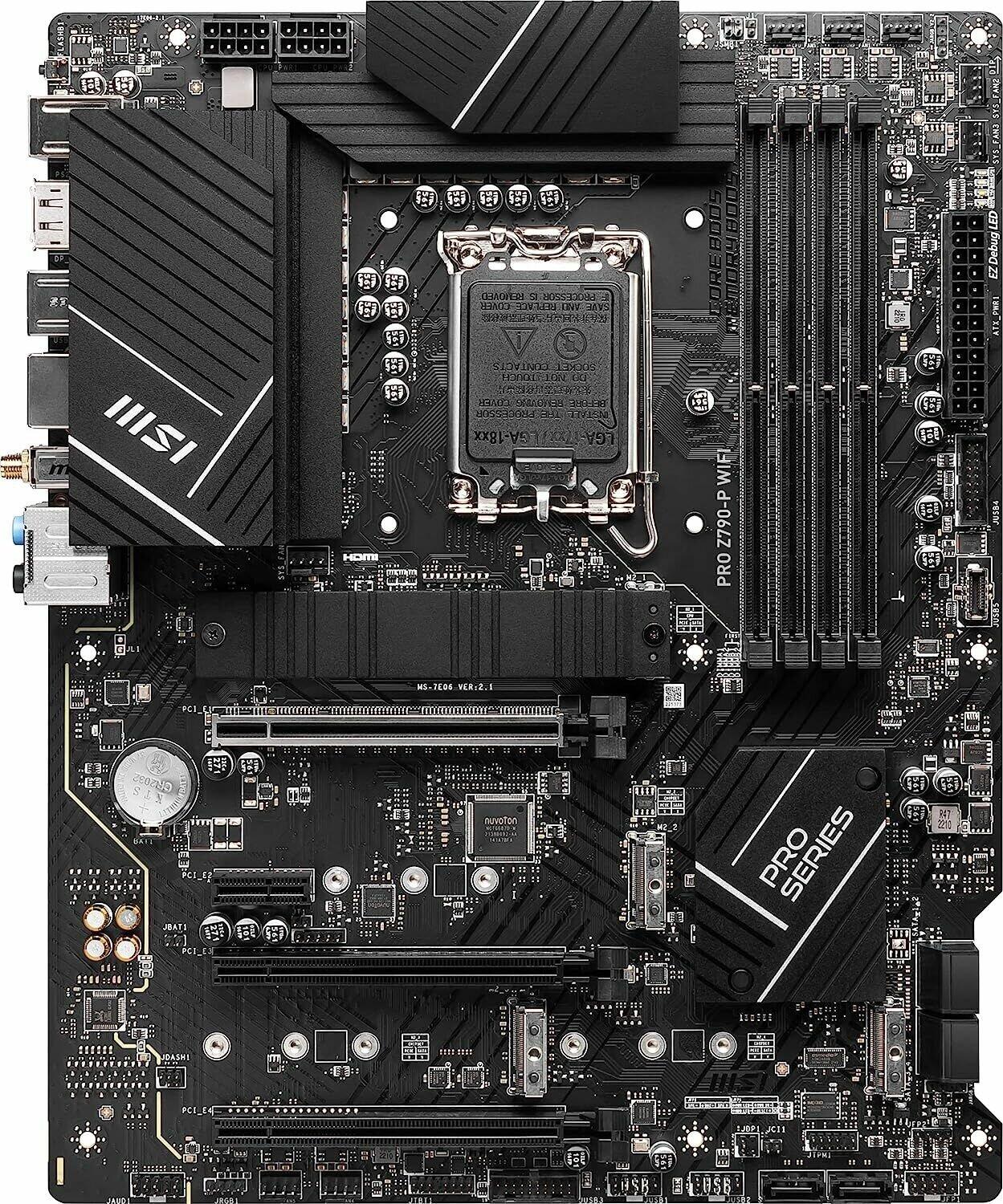 Материнская плата MSI PRO Z790-P WIFI LGA 1700 INTEL Z790 4*DDR5 max 256Gb, HDMI, DP 1.4, 6xSATA 6Gb/s, 2x M.2