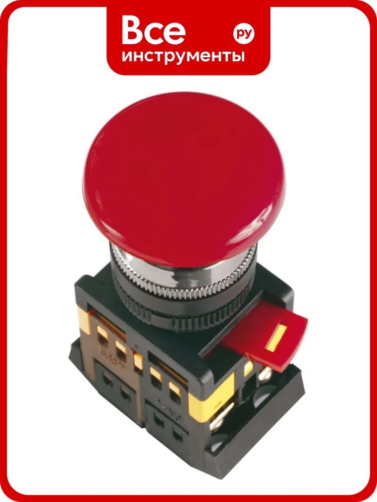 Кнопка GENERICA AEAL-22 Грибок фикс. красный 240В NO+NC BBG60-AEAL-K04