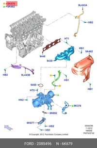 Трубка маслопровода турбины-входная / FORD 1,6 EcoBoost 10 ORG