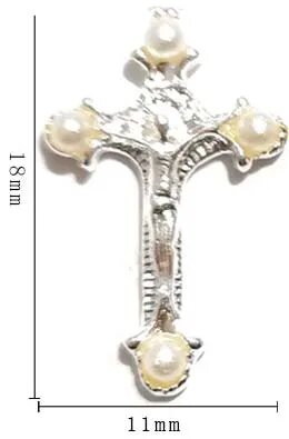 Хрустальные кресты для ногтей HIGBAQK, набор из 10 штук Серебряный, 10Pcs Cross