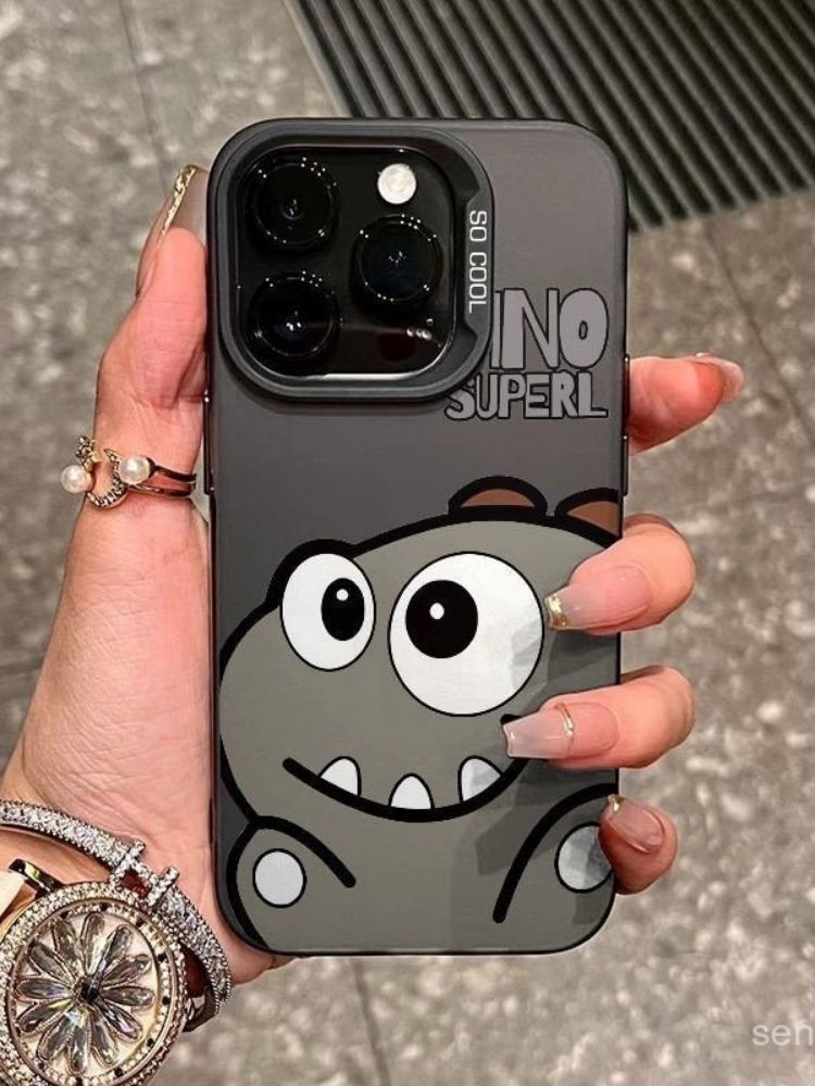 Чехол на Айфон 13/14 / iPhone 13/14 черный с Мягкий Монстр силиконовый ударопрочный