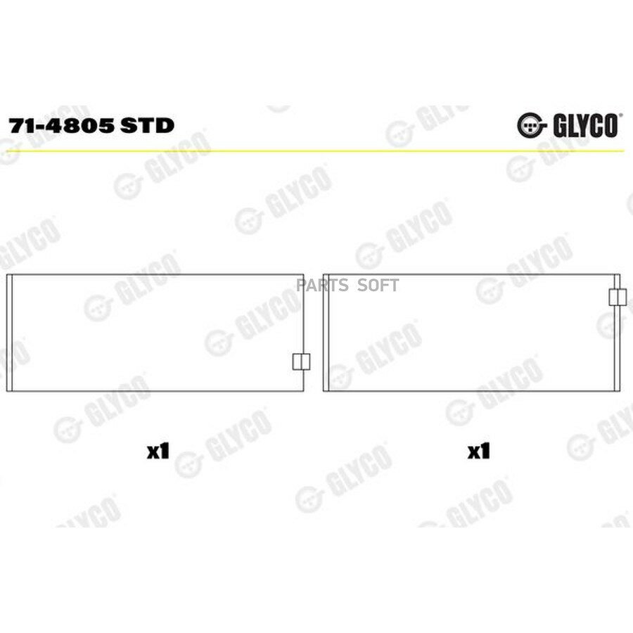 GLYCO 714805STD 71-4805 STD вкладыши шатунные! STD(1)\ BMW E87/E90/E60/E65/E84/E83/E71 2.0D/3.0D M47/M57/N57 04>