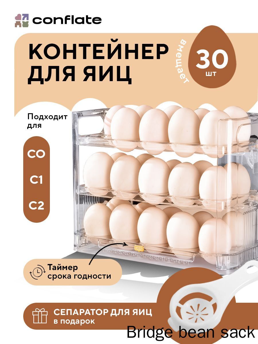 Органайзер для холодильника 1 шт, Дом и сад → Посуда и кухонные принадлежности → Хранение продуктов → Контейнеры