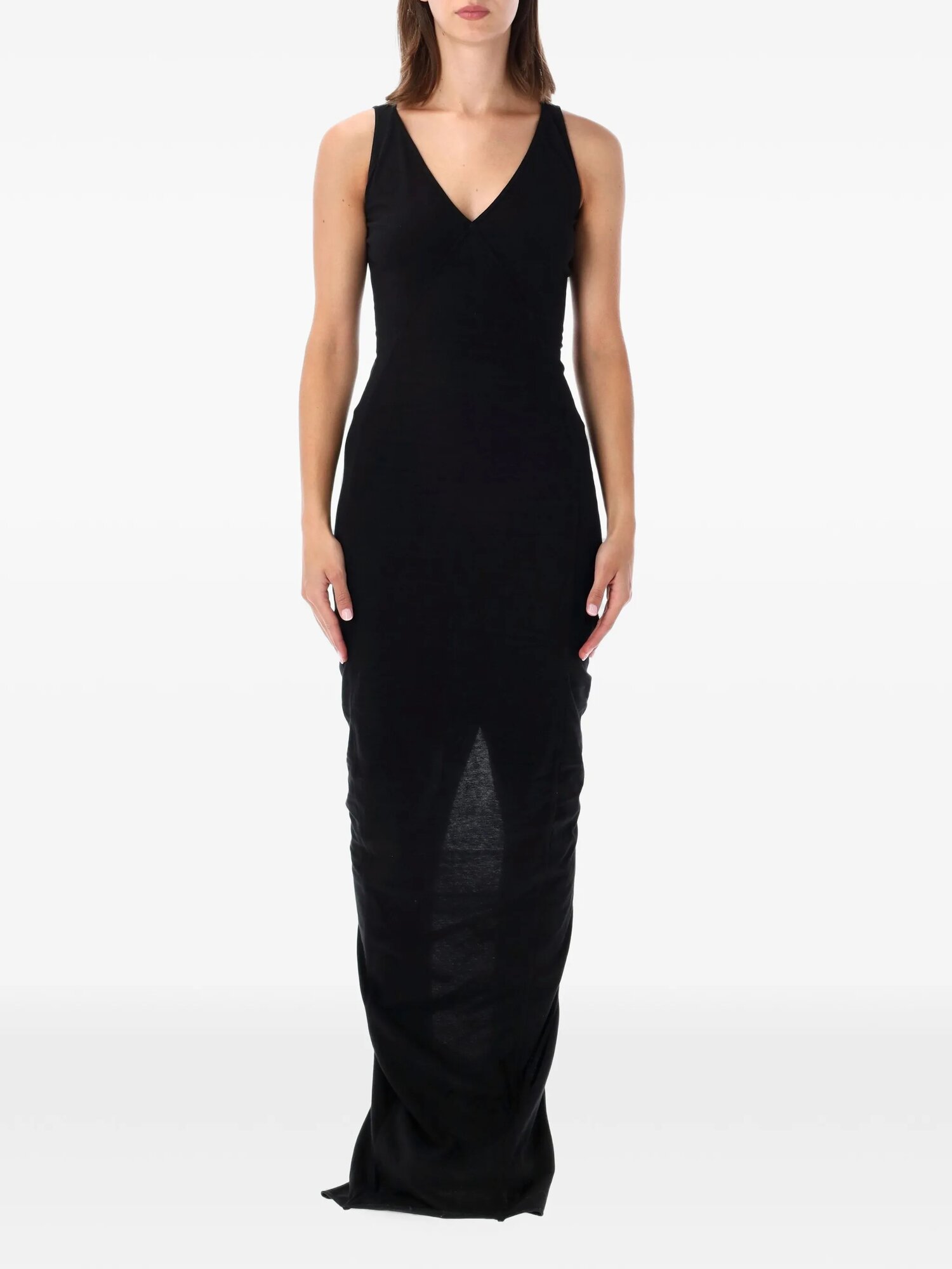 Платье Rick Owens DRKSHDW ruched V-neck maxi dress