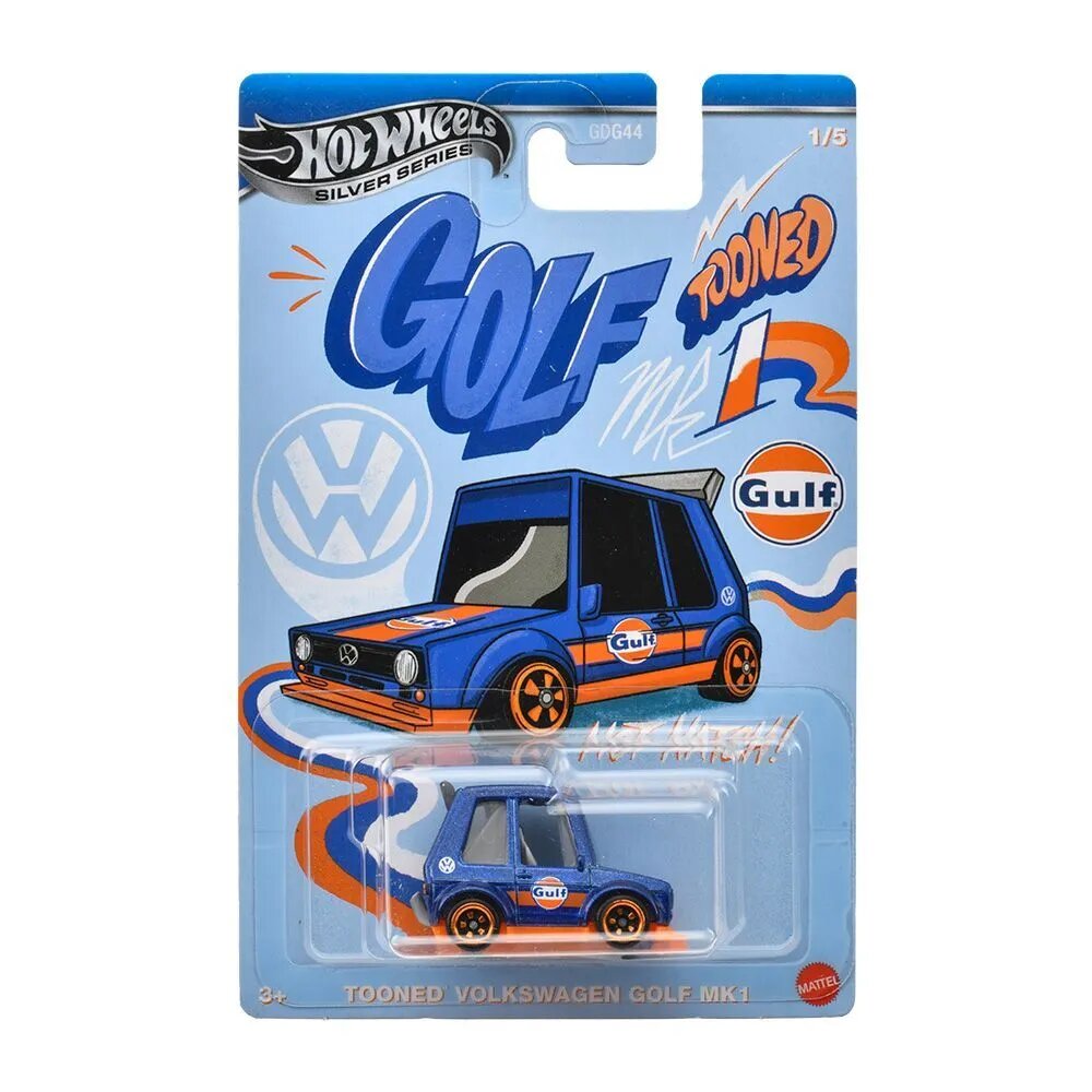 Машинка Hot Wheels Silver Series 2025 - Gulf Tooned Volkswagen Golf Mk1 1/64 — фото 1