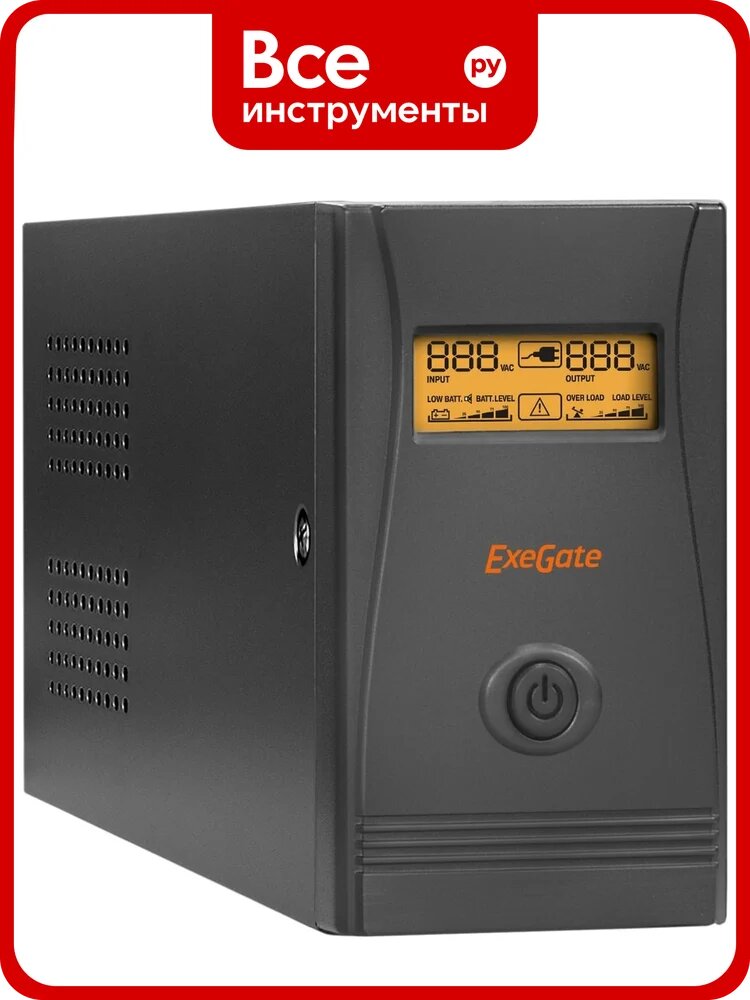 Источник бесперебойного питания ExeGate Power. Smart. ULB-850. LCD. AVR. C13. RJ. USB.850VA/480W. LCD. AVR.4IEC-C13. RJ45/11. USB.285476