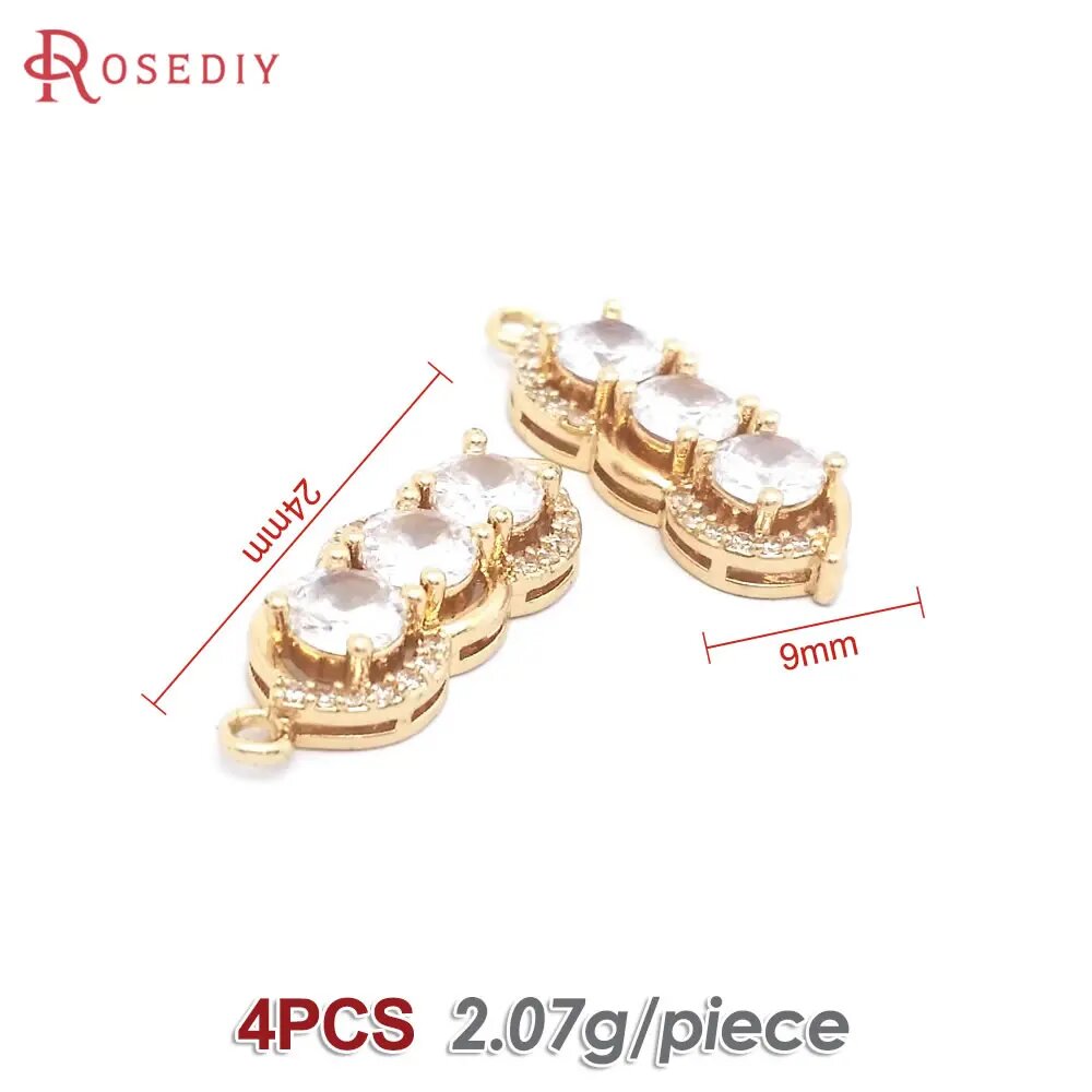 Подвески-талисманы Rosediy из латуни с золотым покрытием и кубическими 39556-18K Gold Color