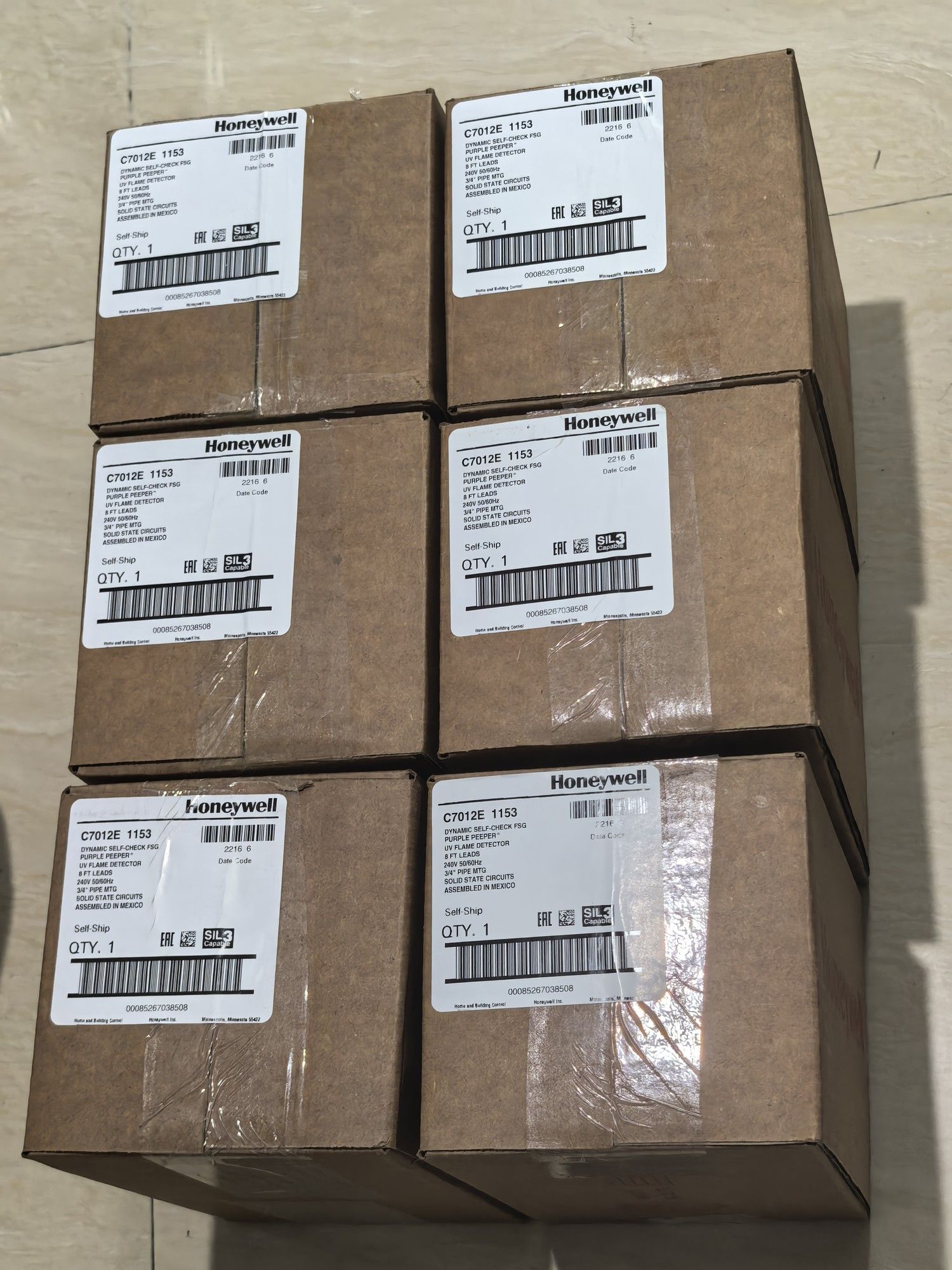 Ультрафиолетовый датчик пламени Honeywell C7012E1153 для контроля горения в горелках и котлах