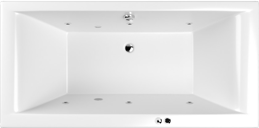 Акриловая ванна WHITECROSS Savia Duo SOFT 170x80 см, пристенная, с гидромассажем, белая, с каркасом, со сливом-переливом
