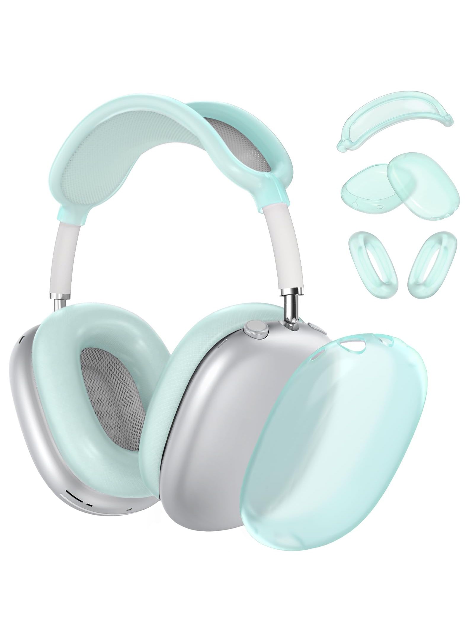 Силиконовый чехол для AirPods Max 2/Max, с амбушюрами и оголовьем, черный Мягкие защитные