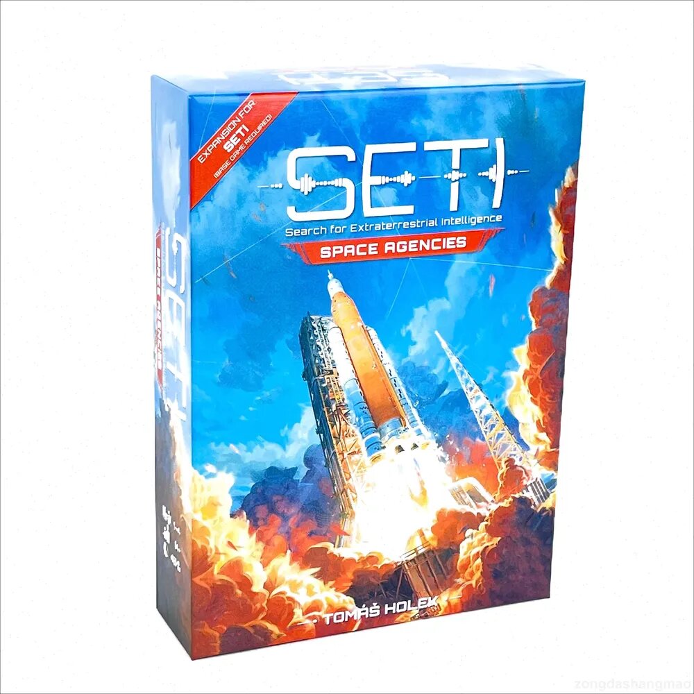 Настольная игра SETI: Space Agencies (2025). Английская версия Расширенное дополнение: Делюкс-издание в большой коробке. Для игры требуется базовая версия.