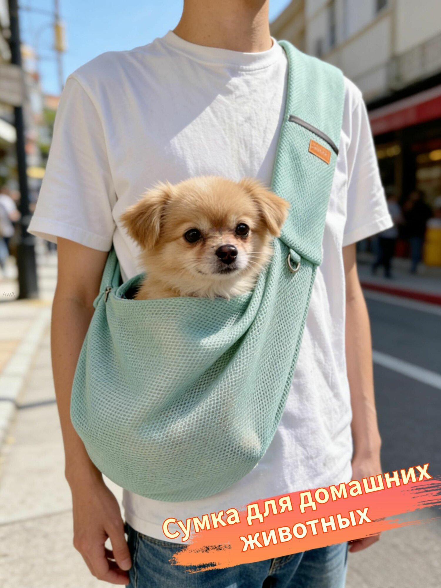 Сумка слинг для собак мелких и средних пород и кошек, Весна и лето