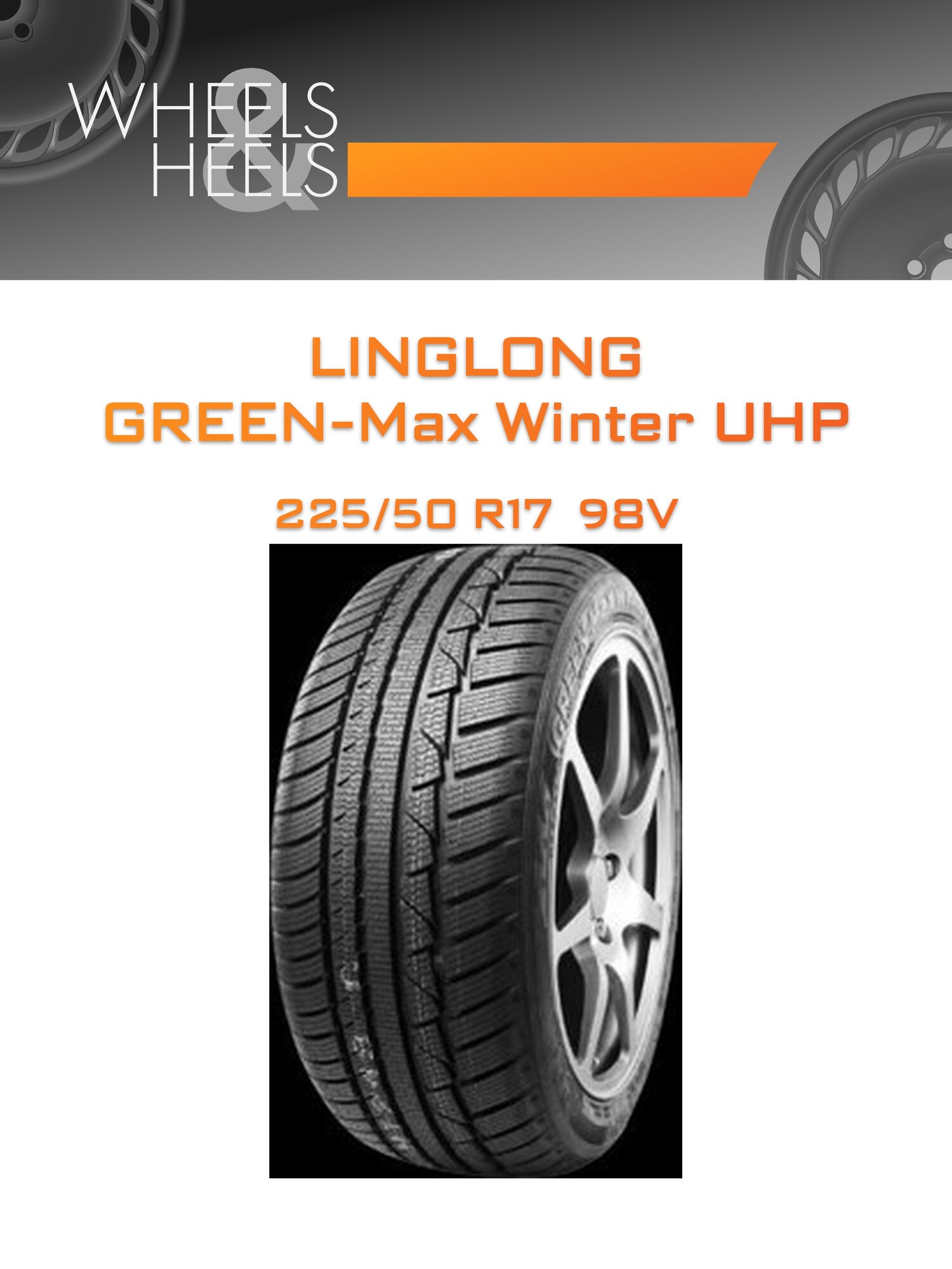 Шина автомобильная LINGLONG GREEN-Max Winter UHP 225/50 R17 98V XL WINTER, зимняя, универсальная