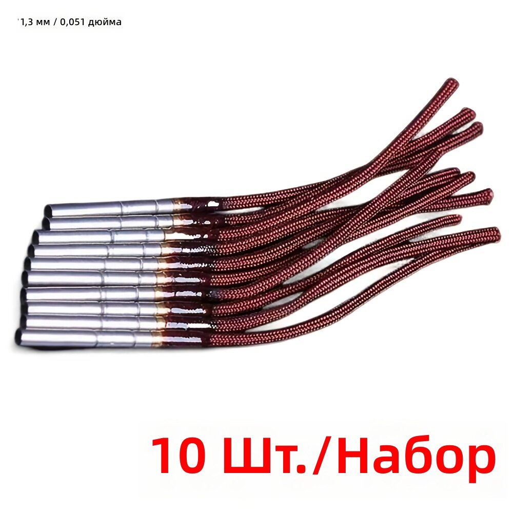 Поворотные наконечники для рыболовных удилищ из нержавеющей стали и нейлона, с вращающейся проволочной леской, для ремонта с клеевой фиксацией, 10 шт, размер 1.3 мм