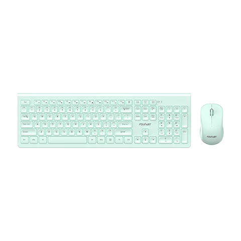 Founder W6202 Мятно-зеленая беспроводная клавиатура и мышь с водяными клавишами тонкая тихая офисная Цвет и эффект
