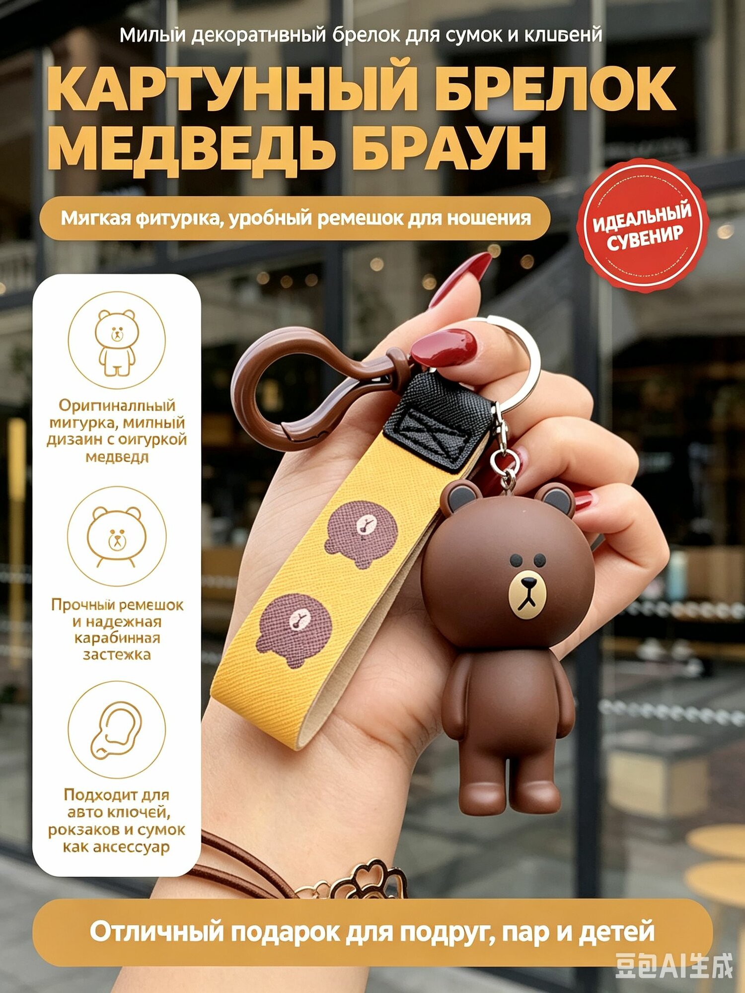 Брелок Brown and Friends - из Вкусно и Точки (Браун)