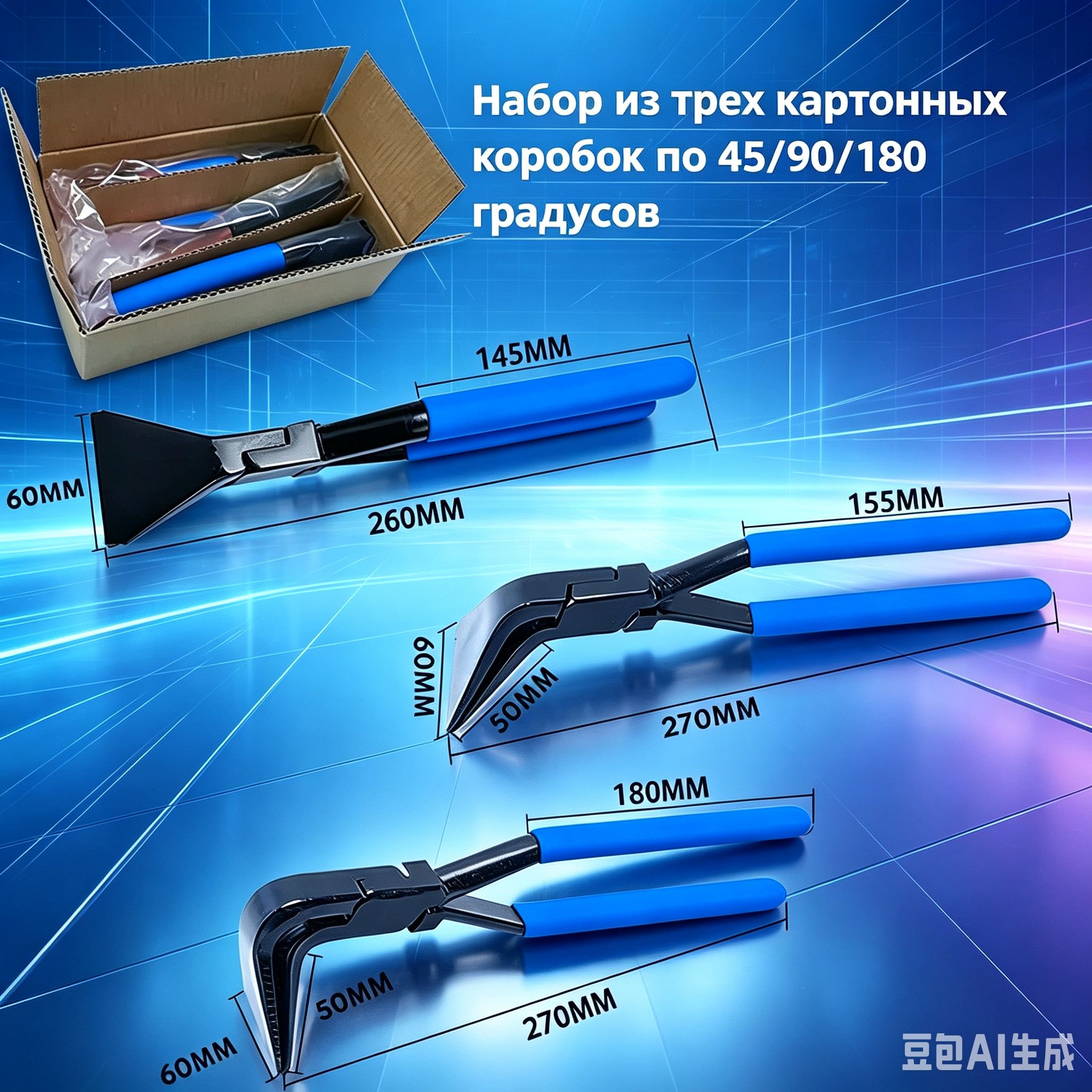 Инструмент для фальцевой кровлиНабор из трех частейПрямая головка, изгиб под углом 45, изгиб под углом 90