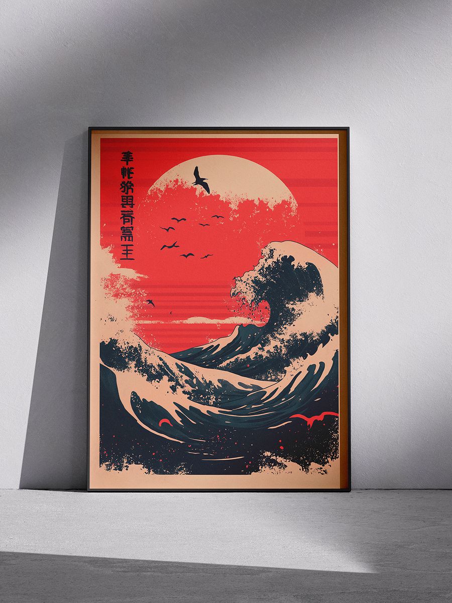 Постер на стену для интерьера Red Sunset / Плакат формата А4 (21*30 см)