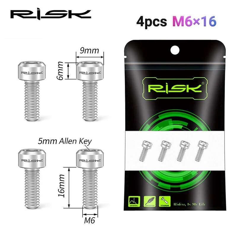 M6x16MM Тормоз дисковый Болты для крепления велосипеда 4шт Титановый сплав Титан
