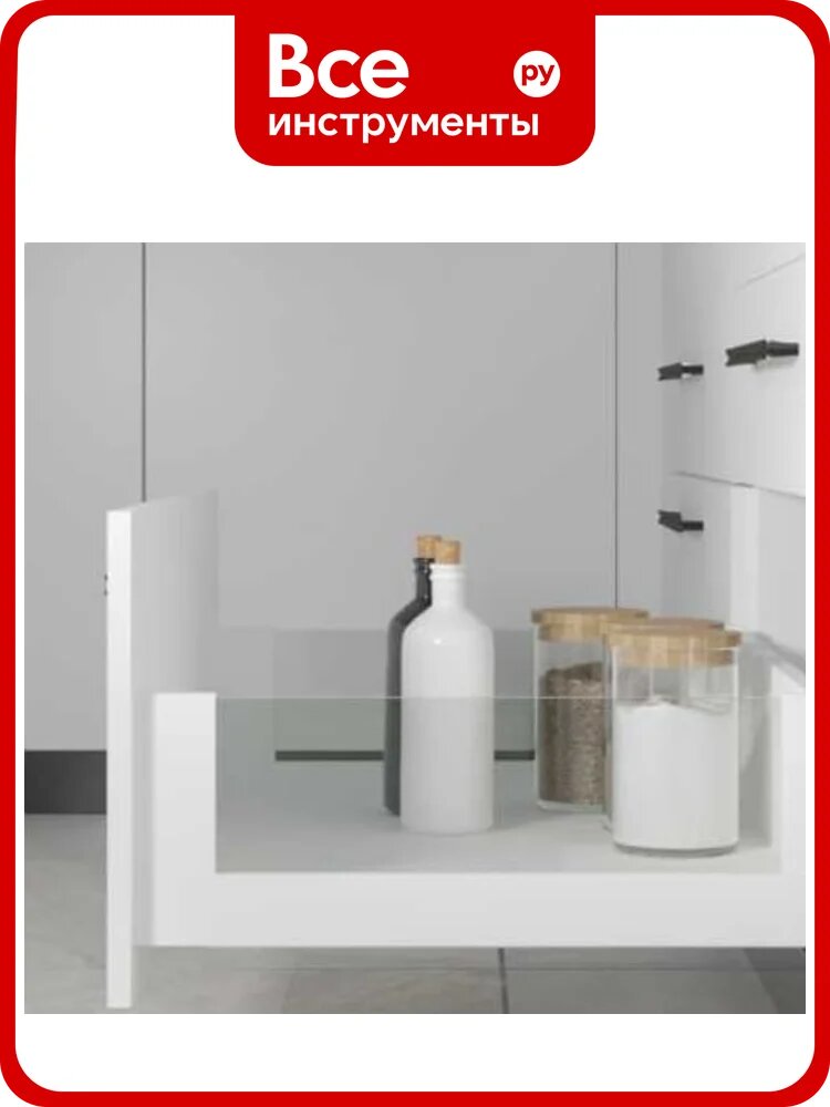 Комплект ящика MAKMART Индиго Стекло/Indigo Vetro H=175, L=550, отделка белая M-INDV. KCD.550. WH