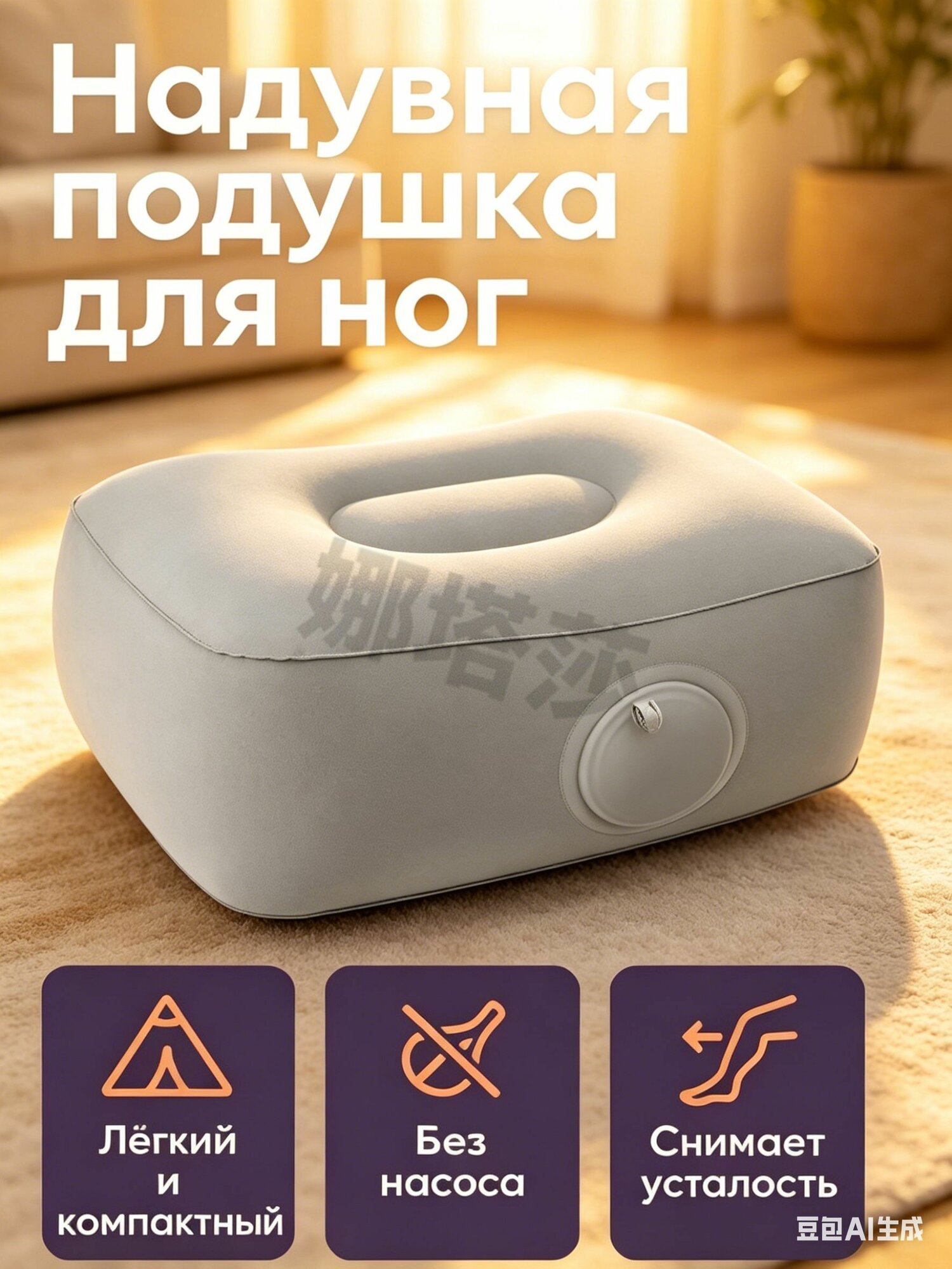 Надувная подушка для ног, самонадувающаяся, для отдыха в дороге и дома