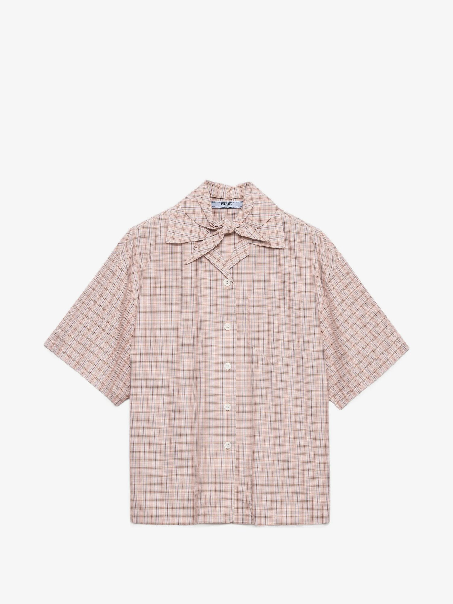 Рубашка Prada Madras fabric bowling shirt