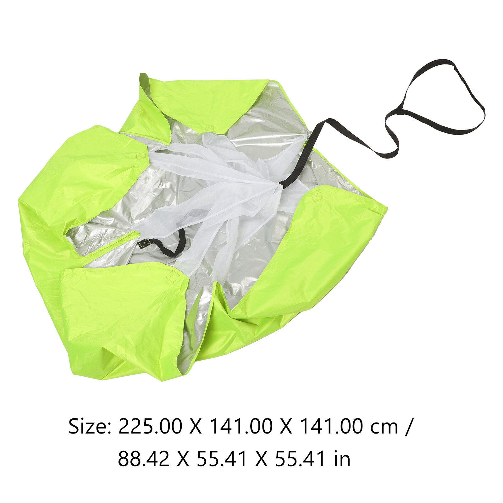 Парашют Для Бега, Зеленый Флуоресцентный, 225.00X141.00X141.00 См, Для Взрослых, Усиленная Видимость На Поле