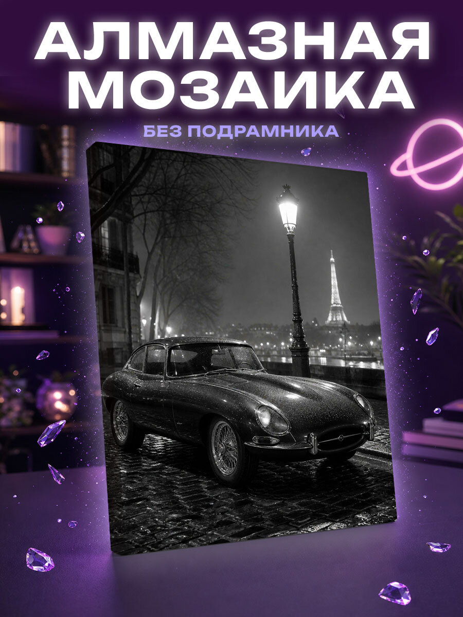 Алмазная мозаика Ночной Jaguar под дождём