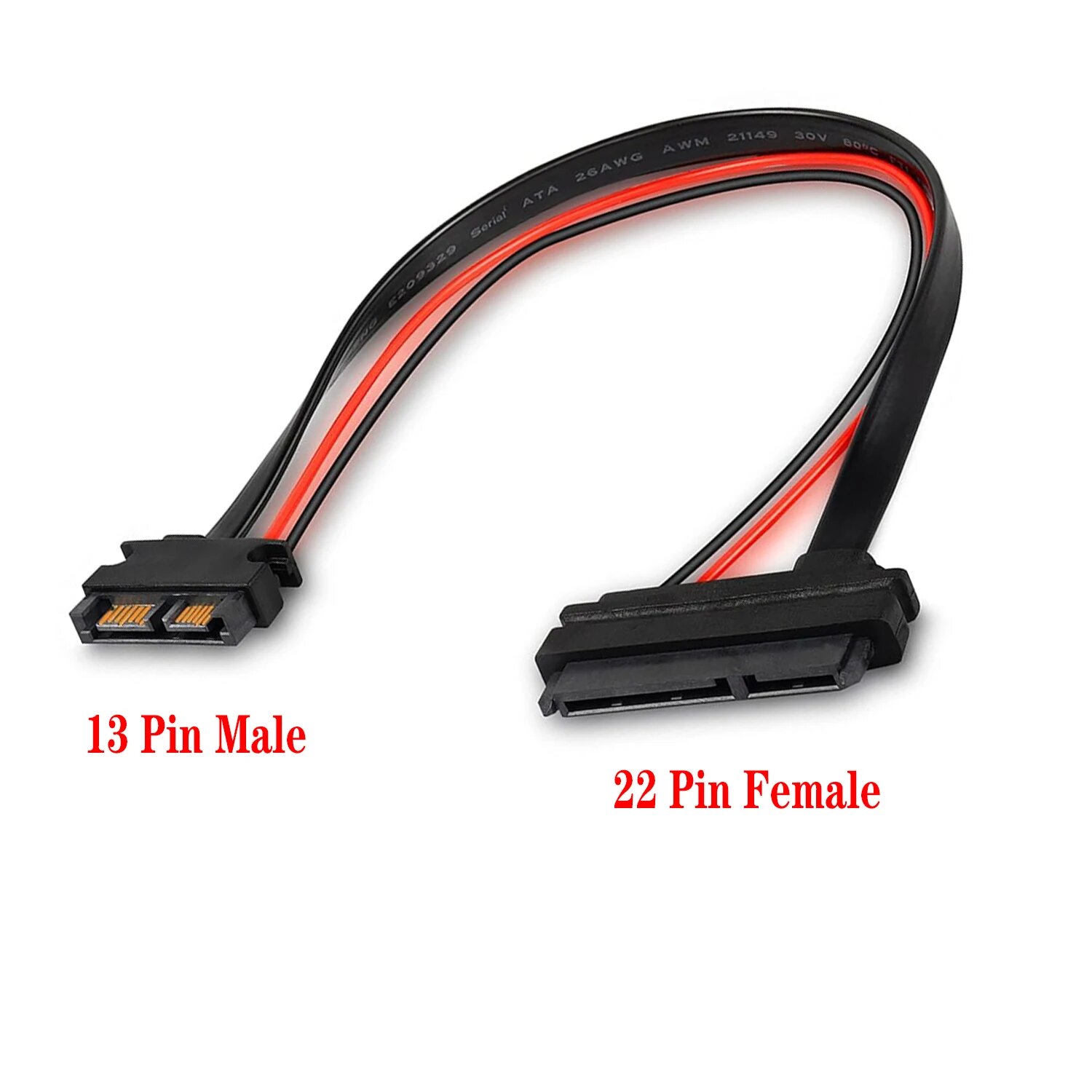 Кабель SATA 13 Pin M to 22 Pin F, 30 см