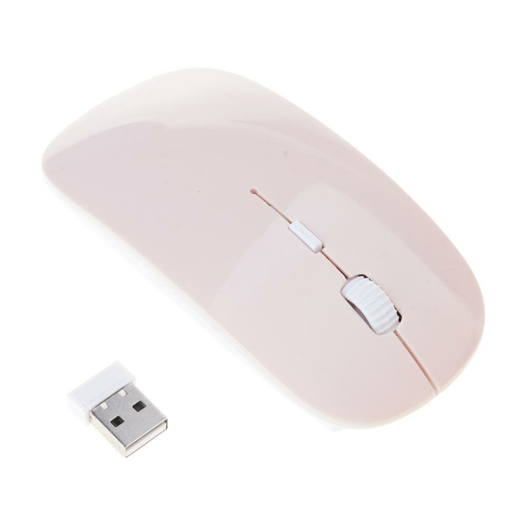 Беспроводная оптическая мышь 2.4 ГГц с USB-приемником, Розовый