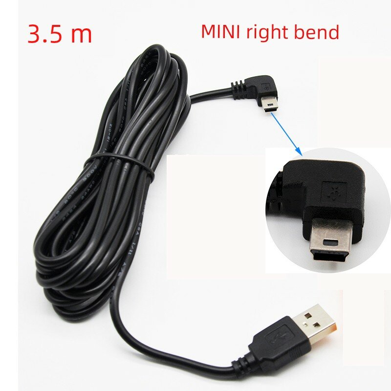 Автомобильный кабель для видеорегистратора USB-питание Mini тип правый угол 3.5 м длина высококачественный