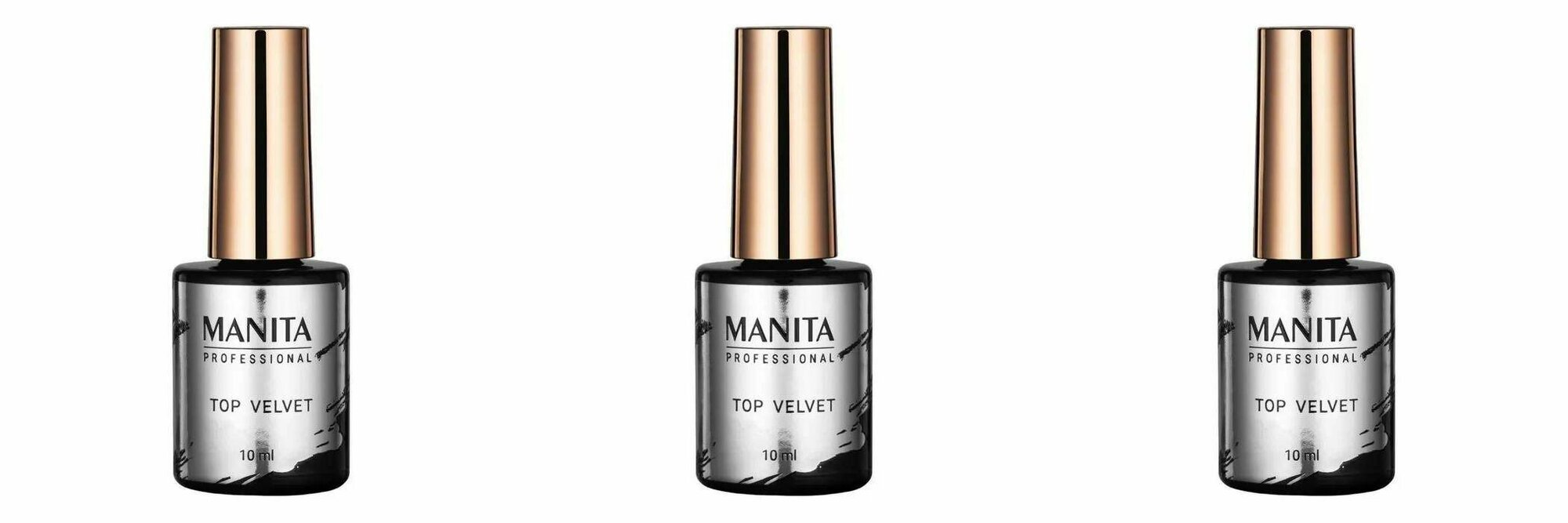 Manita, Топ для гель-лака без липкого слоя Velvet, 10 мл, 3 шт