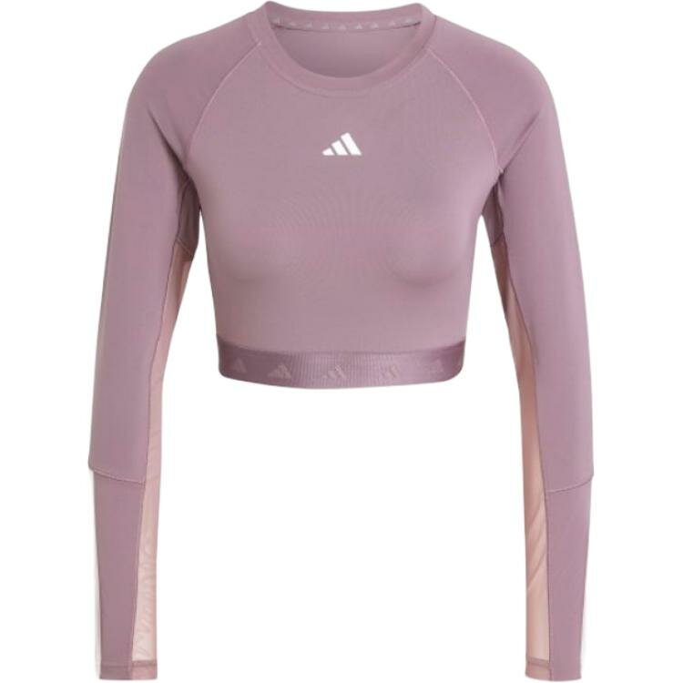Футболка adidas Training Cropped Long Sleeve Tee Hyperglam
