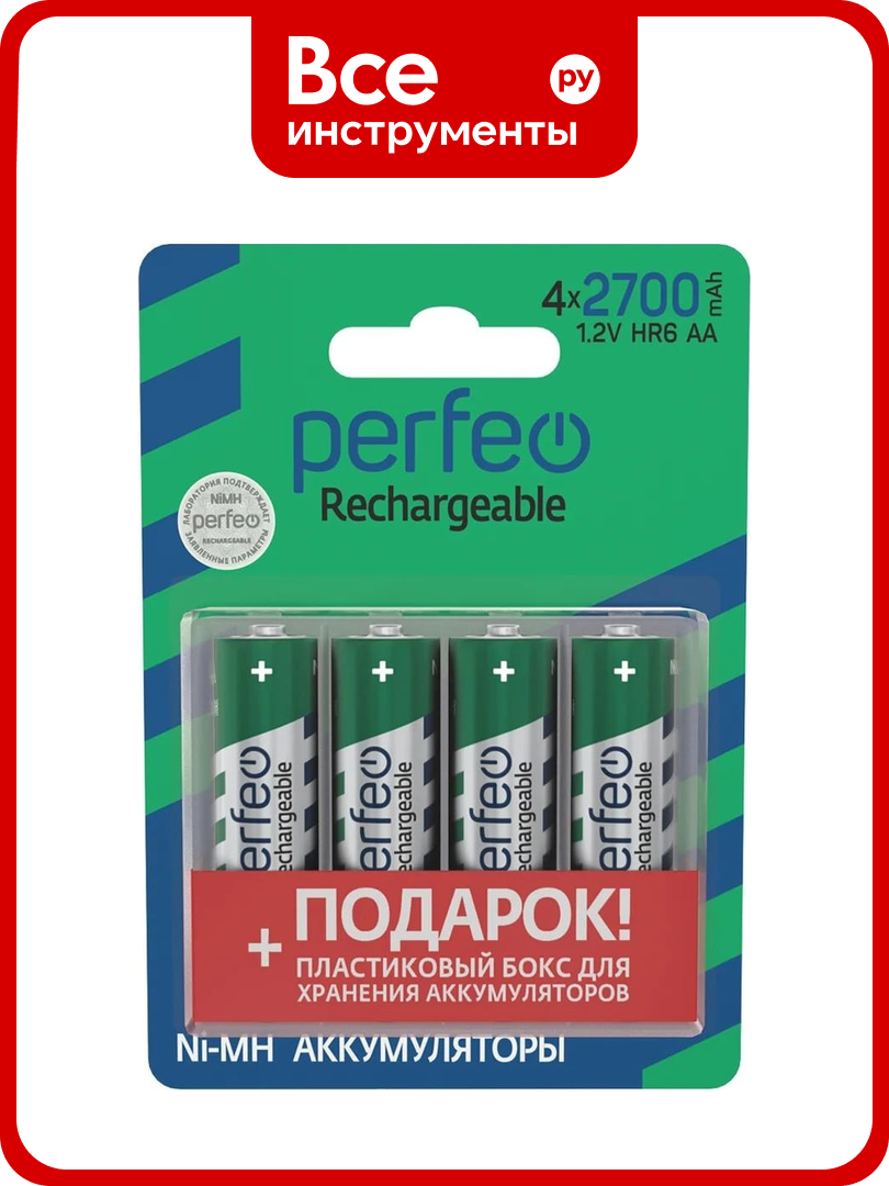 Аккумулятор PERFEO AA2700mAh 4 шт блистер бокс 30 009 110