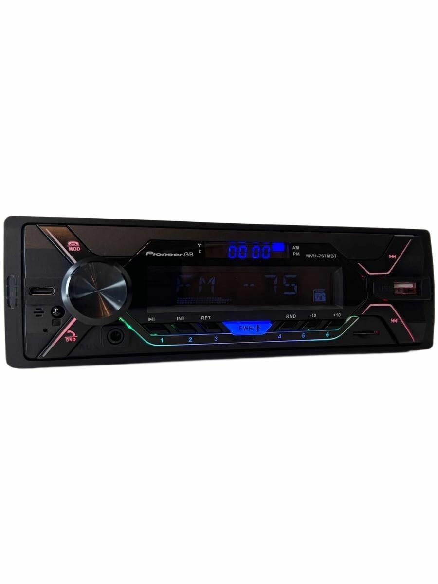 Автомагнитола/ Магнитола 1 Din с Bluetooth AUX/ Pioneer GB MVH-767MBT