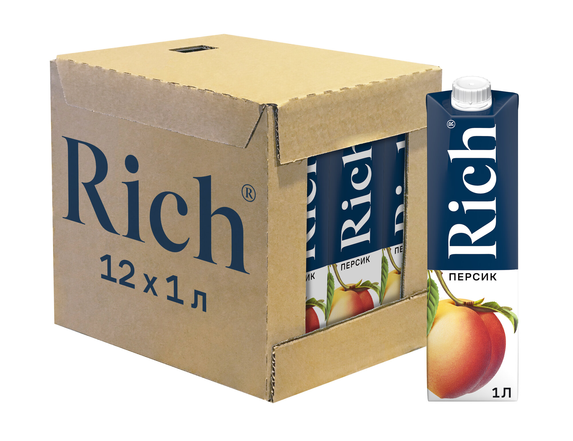 Нектар Rich Персик 1л, 12 шт.
