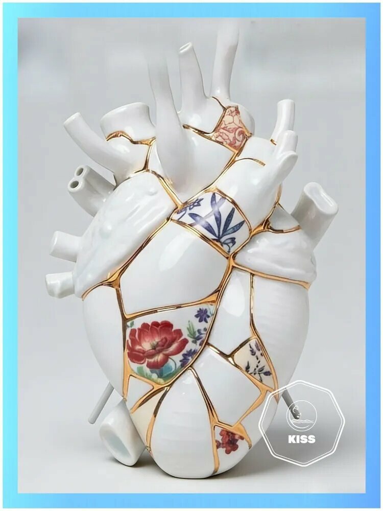 Ваза "Kintsugi", 25 см , Фарфор, 1 шт