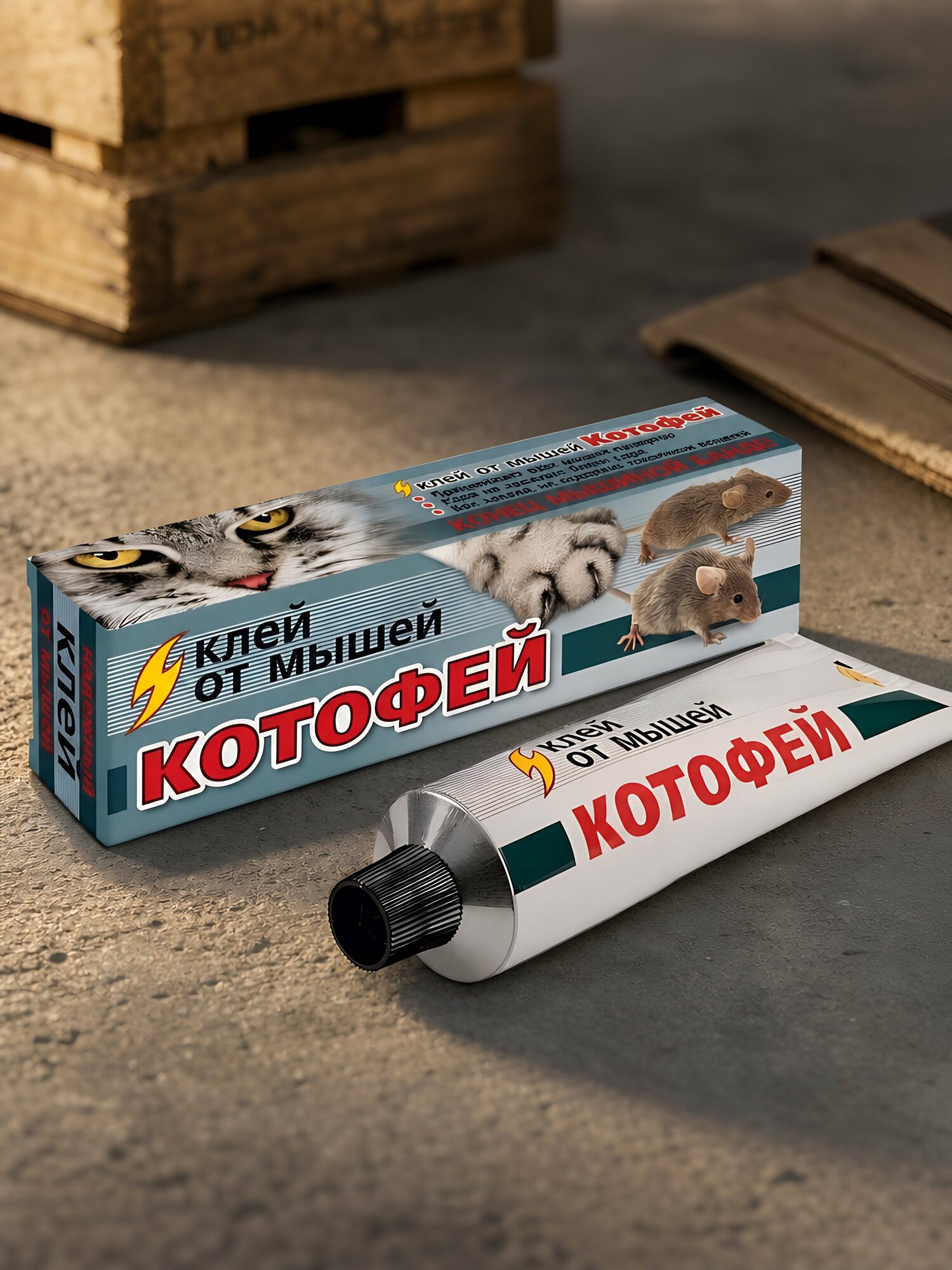 Клей от грызунов Котофей 135 г, универсальная ловушка для мышей и крыс, эффективное средство для борьбы с вредителями