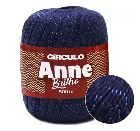 Пряжа CiRCULO ANNE SPARKLE (BRILHO), 96% мерсеризованный хлопок, 4% метал, 150гр. 500м, цвет 2856