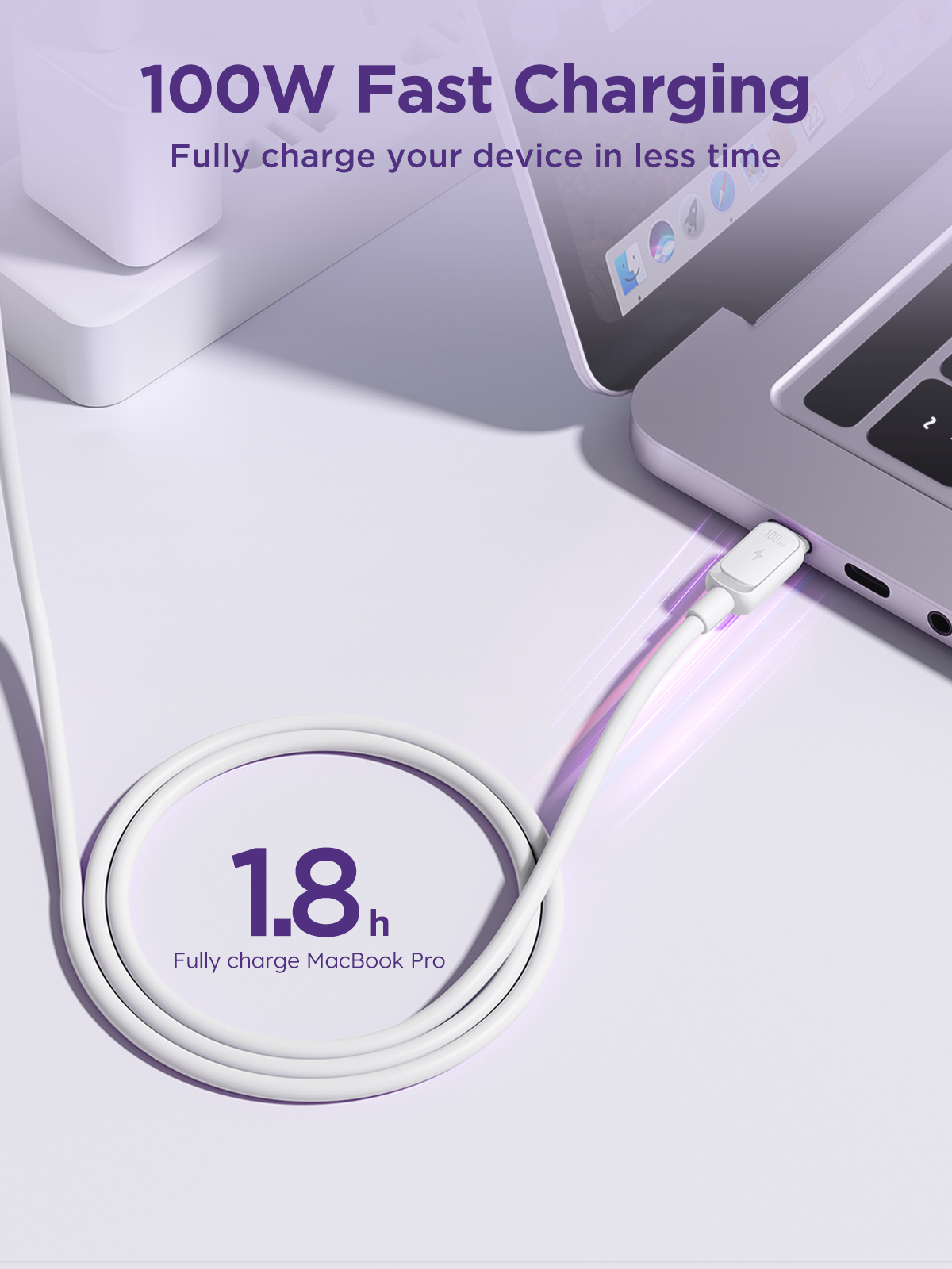 Кабель type-c для iphone Joyroom S-A14 USB-C USB-C 60Вт (белый) — фото 1