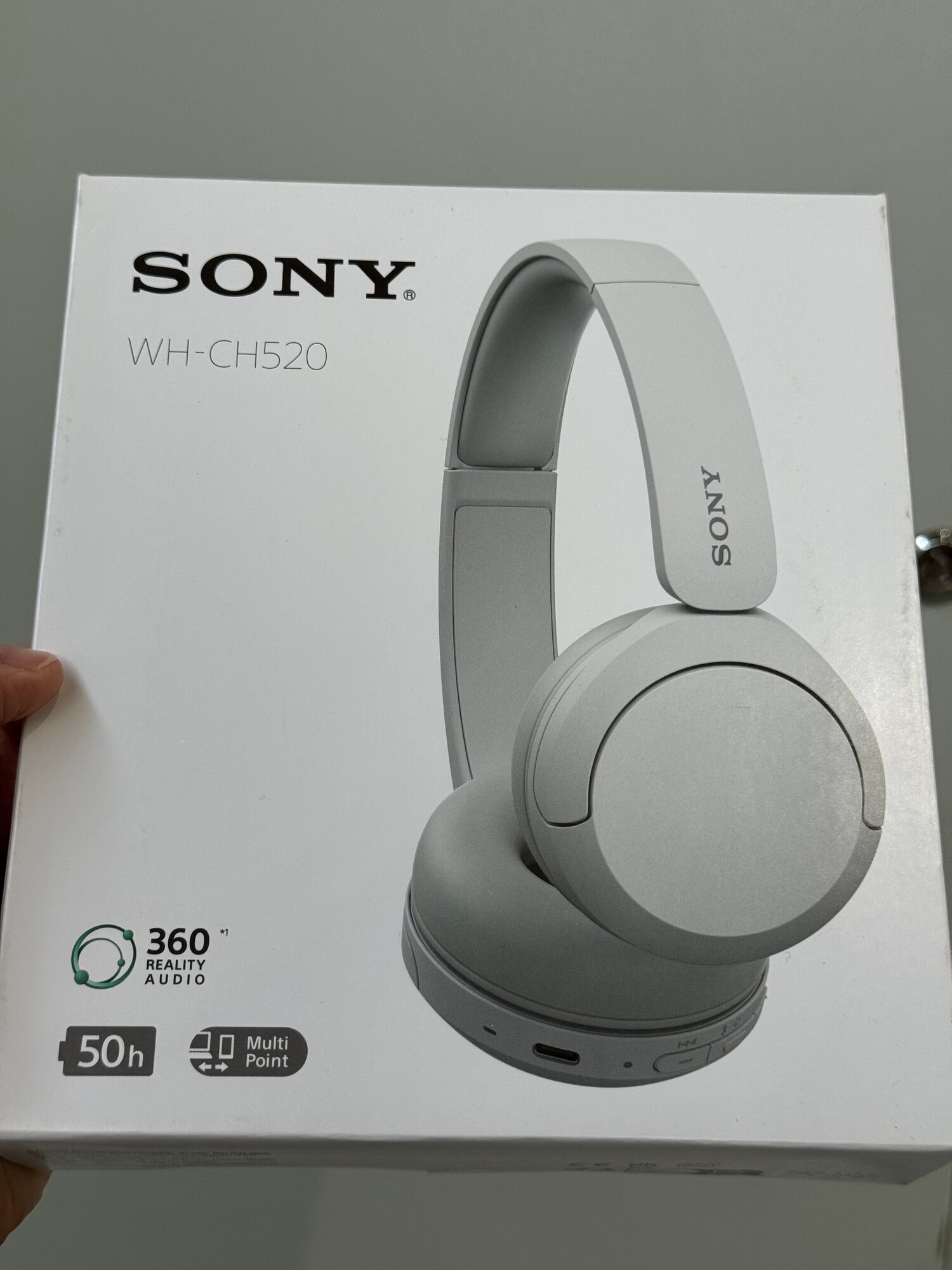 Наушники беспроводные Sony WH-CH520/BZ белые, блютуз наушники, наушники для телефона